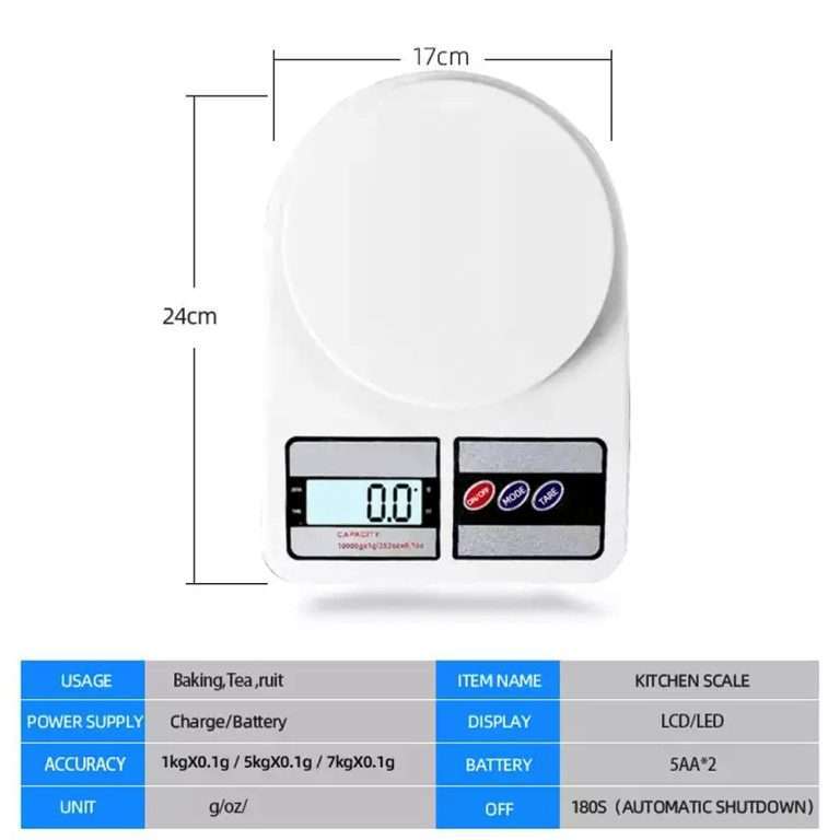 Digital Scale For Kitchen SF-400 - Accurate Store